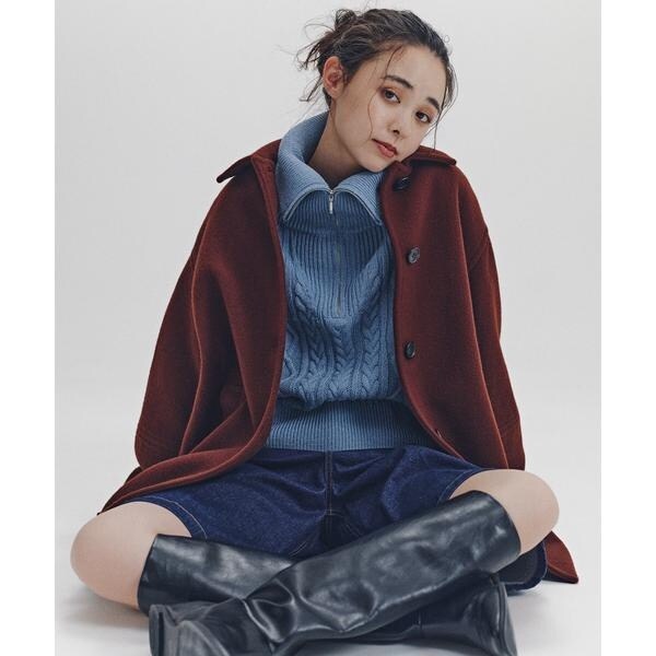 エヌ ナチュラルビューティーベーシック（N．Natural Beauty Basic*）/ハーフジップケーブルニット