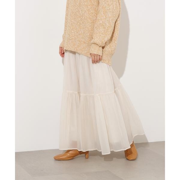 エヌ ナチュラルビューティーベーシック（N．Natural Beauty Basic*）/オーガンジーティアードスカート