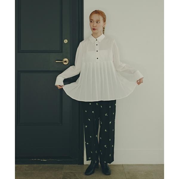 エヌ ナチュラルビューティーベーシック（N．Natural Beauty Basic*）/プリーツペプラムブラウス