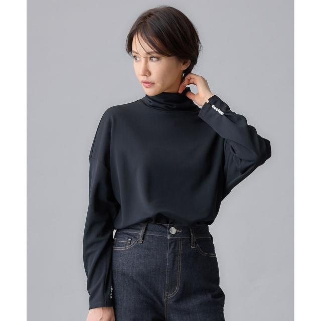 自由区（JIYU−KU）/【洗える】ビンテージパールタートルネック カットソー