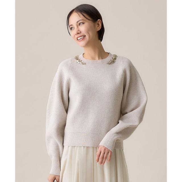 自由区（JIYU−KU）/【カタログ掲載・洗える】ビジュー ニット