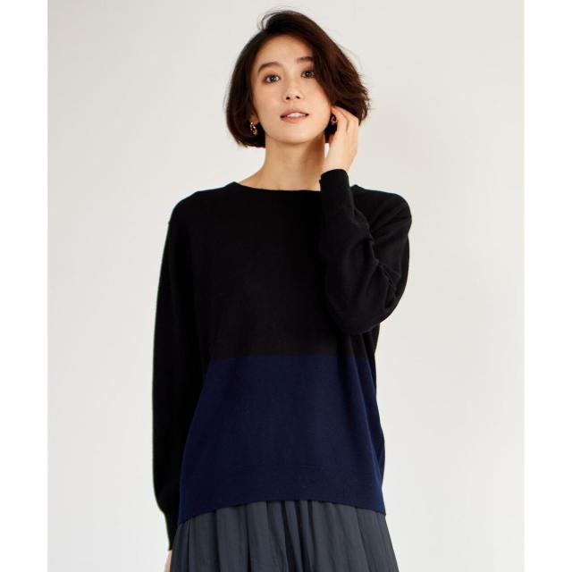 自由区（JIYU−KU）/【洗える】セミウーステッドウールボートネック ニット