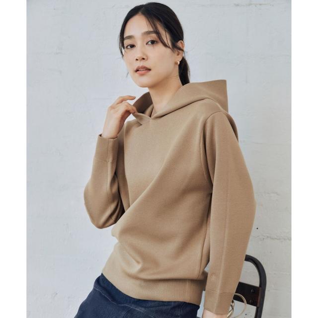 自由区（JIYU−KU）/【洗える】シャイニースムースニット パーカー