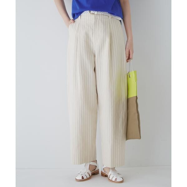 ヒューマンウーマン（HUMAN WOMAN）/◆綿麻ストライプパンツ