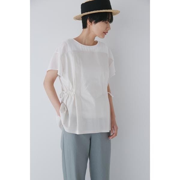 ヒューマンウーマン（HUMAN WOMAN）/◆異素材コンビギャザートップス