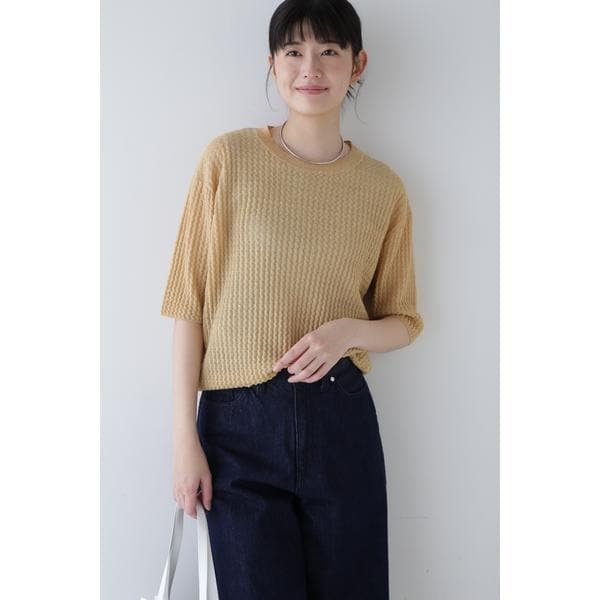 ヒューマンウーマン（human woman）/◆ウエーブニットＴシャツ