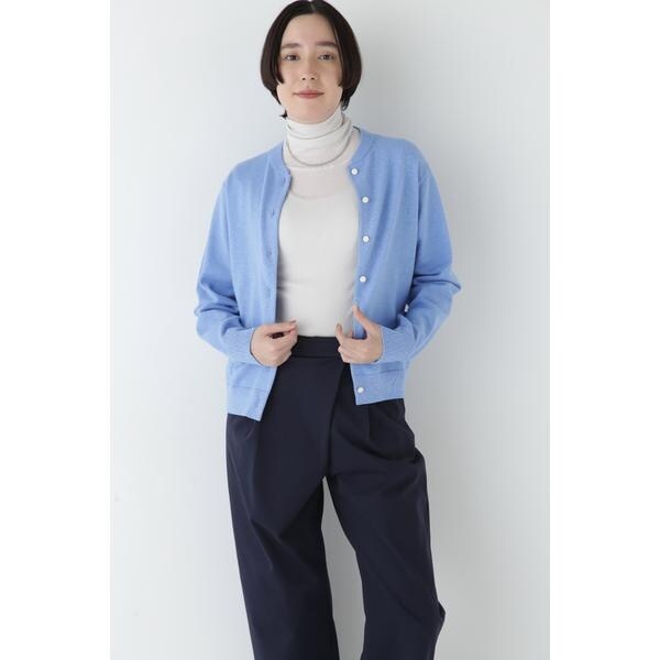 ヒューマンウーマン（human woman）/◆【ウォッシャブル】コットンカシミヤ クルーネックカーディガン