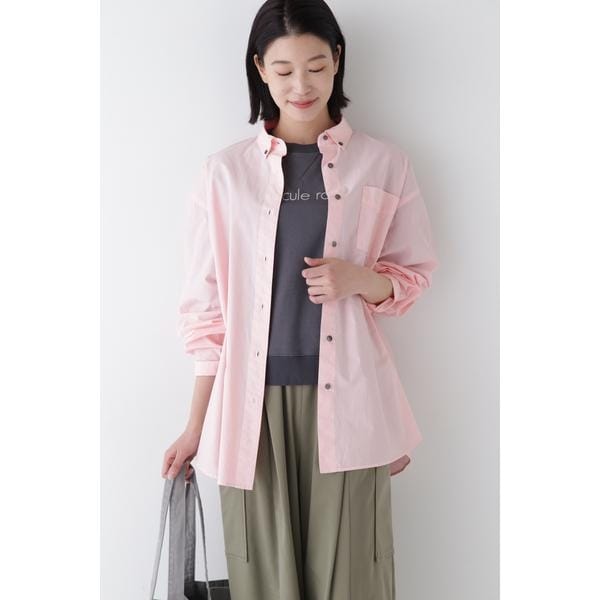 ヒューマンウーマン（human woman）/◆製品染めボタンダウンオーバーシャツ