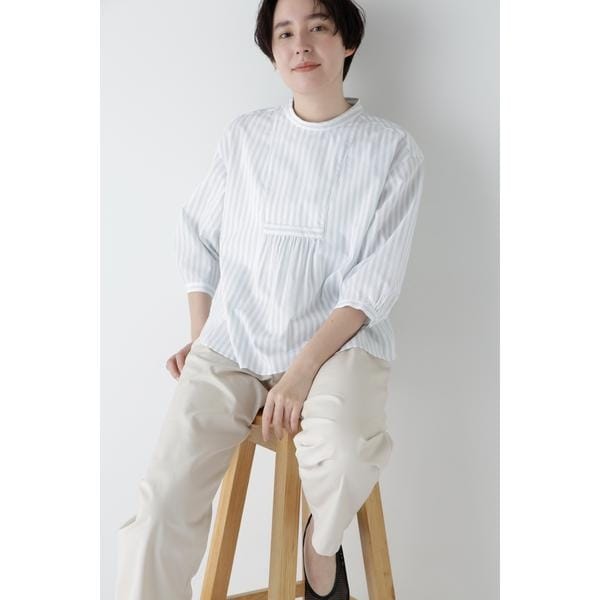 ヒューマンウーマン（human woman）/◆ドビーストライプブラウス