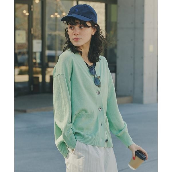 ヒューマンウーマン（human woman）/◆【ウォッシャブル】ペーパーヤーンミドル丈カーディガン