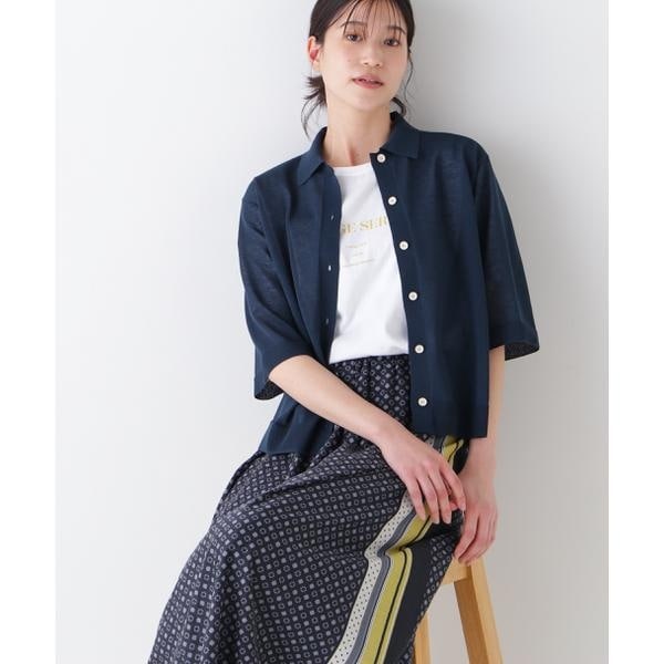 ヒューマンウーマン（human woman）/◆シアーハイゲージ半袖カーディガン