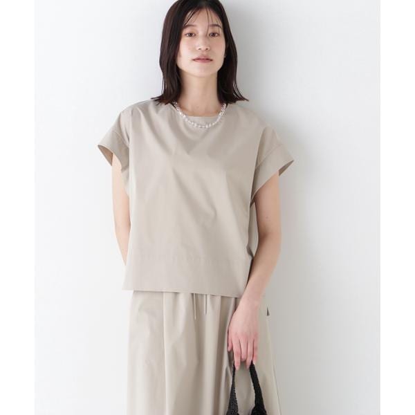 ヒューマンウーマン（human woman）/◆コットンポリエステルウェザーストレッチフレンチスリーブプルオーバ