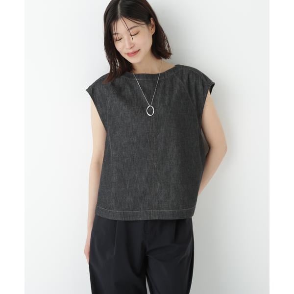 ヒューマンウーマン（human woman）/◆ライトオンスデニムボートネックブラウス