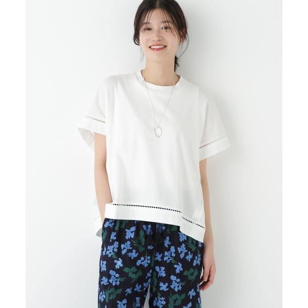 ヒューマンウーマン（human woman）/◆布帛ドッキング半袖プルオーバー