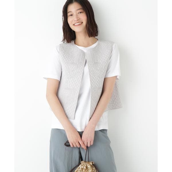 ヒューマンウーマン（human woman）/◆インドコットンボイルキルティングジレ