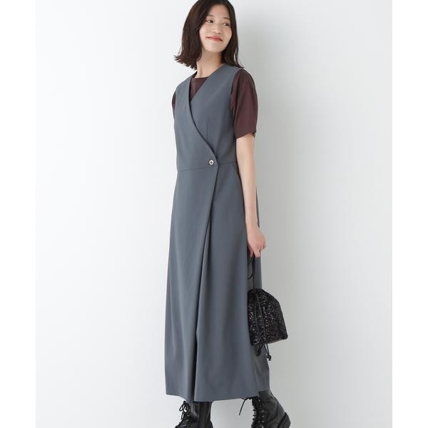 ヒューマンウーマン（human woman）/◆Ｔ／ＴＡツイルラップ風ノースリーブワンピース