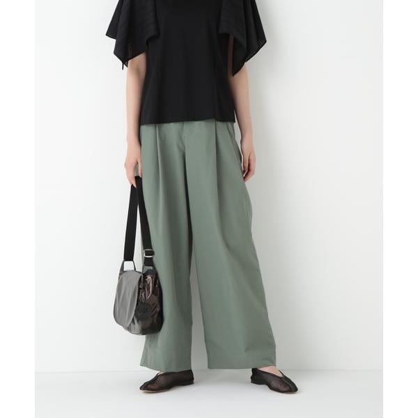 ヒューマンウーマン（human woman）/◆綿ナイロンタッサータックワイドパンツ
