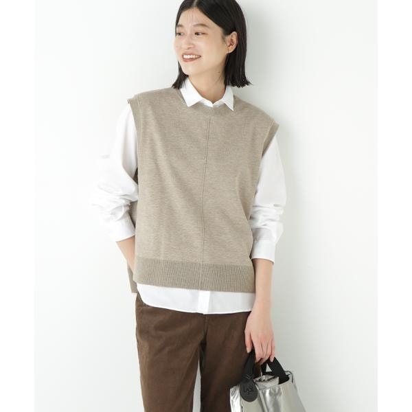 ヒューマンウーマン（human woman）/◆ハーゲージクルーネックニットベスト