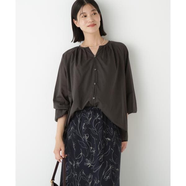 ヒューマンウーマン（human woman）/◆ダイヤドットギャザーブラウス