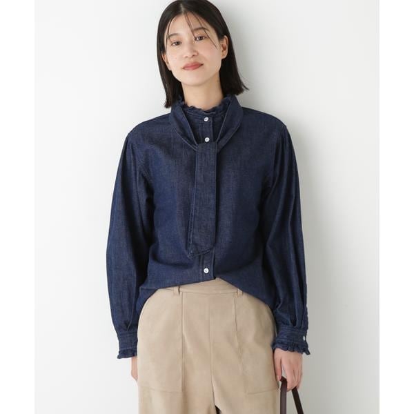 ヒューマンウーマン（human woman）/◆デニムボウタイブラウス