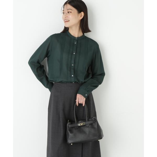 ヒューマンウーマン（human woman）/◆コットンジョーゼットボイルバンドシャツブラウス