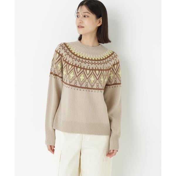 ヒューマンウーマン（human woman）/◆ウールアクリル求心ジャカードプルオーバー