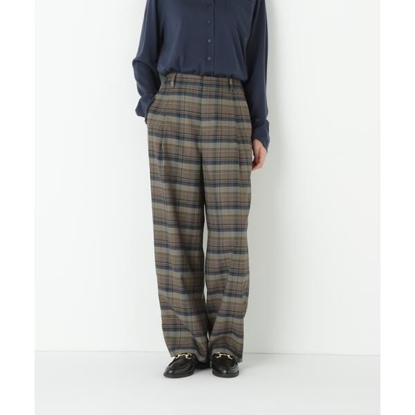 ヒューマンウーマン（human woman）/◆先染めチェックタックセミワイドパンツ