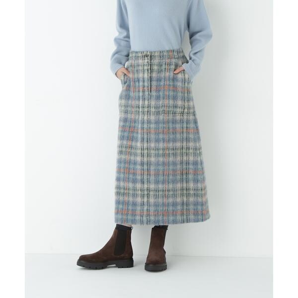 ヒューマンウーマン（human woman）/シャギーチェックベイカーＡラインスカート