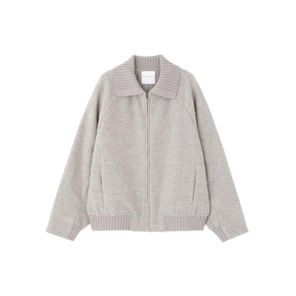 ヒューマンウーマン（human woman）/シェットランドリサイクルＷショートジップブルゾン