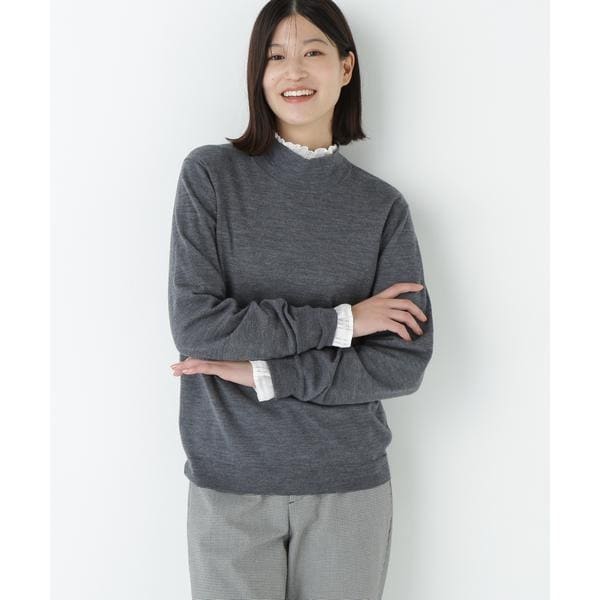 ヒューマンウーマン（human woman）/梳毛天竺ハイネックプルオーバー