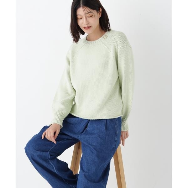 ヒューマンウーマン（human woman）/◆コットンミックスローゲージニットプルオーバー