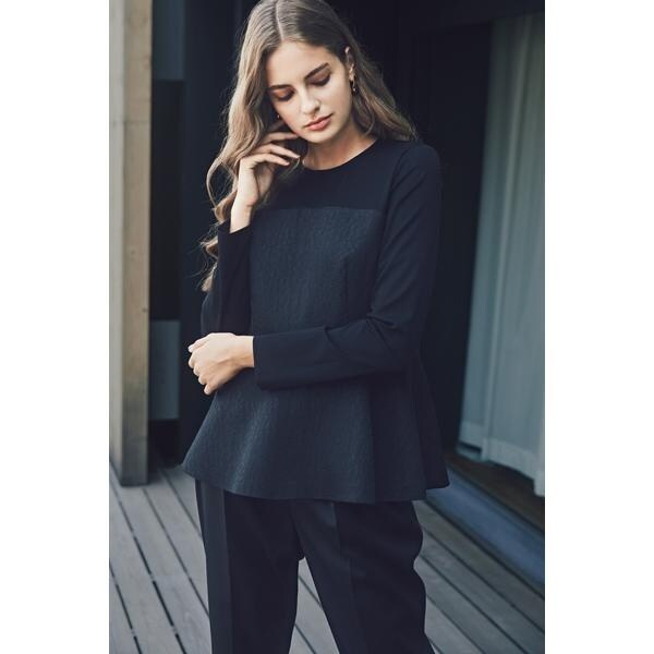 ピンキー＆ダイアン（PINKY&DIANNE）/◆ジャガードコンビペプラムブラウス