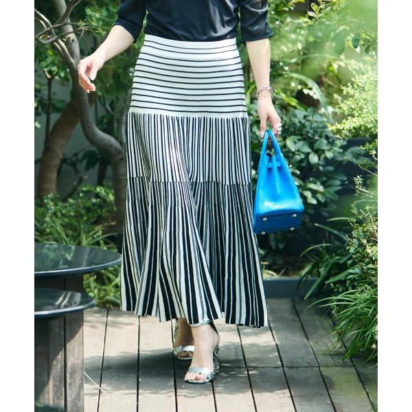 ピンキー＆ダイアン（PINKY&DIANNE）/バイカラーストライプフレアーニットスカート