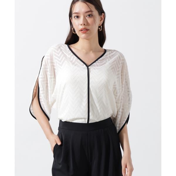 ピンキー＆ダイアン（PINKY&DIANNE）/パイピングシアーブラウス