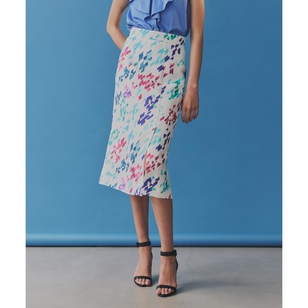 ピンキー＆ダイアン（PINKY&DIANNE）/◆カラーハウンドトゥースプリントバックマーメイドプリントスカート