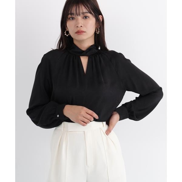 ピンキー＆ダイアン（PINKY&DIANNE）/◆ギャザーネックドットジャガードブラウス