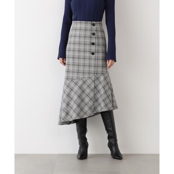 ピンキー＆ダイアン（PINKY&DIANNE）/◆グレンチェックアシンメトリーラッフルスカート