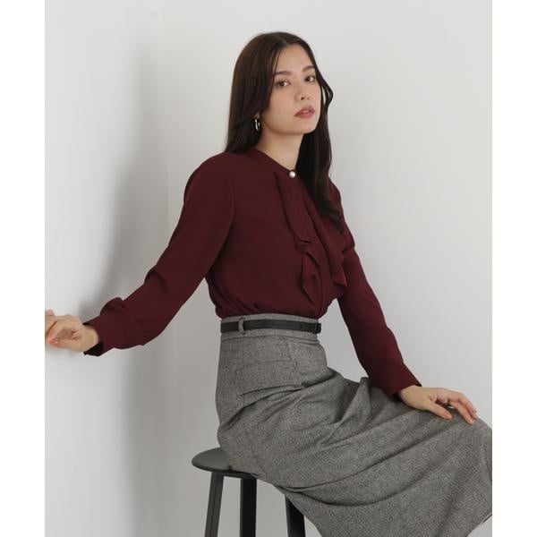 ピンキー＆ダイアン（PINKY&DIANNE）/◆フロントラッフルパール釦ブラウス