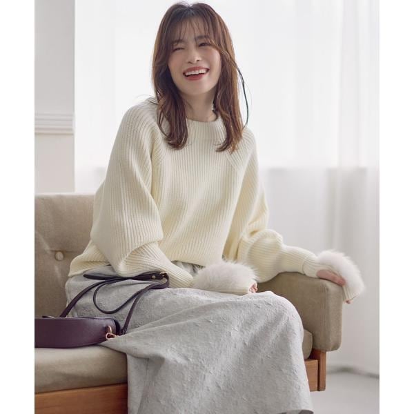 ピンキー＆ダイアン（PINKY&DIANNE）/◆ファーグローブ付き畦ニットプルオーバー