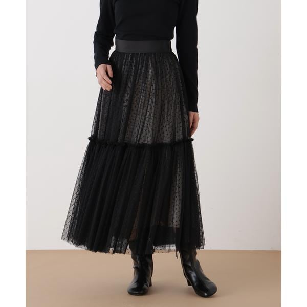 ピンキー＆ダイアン（PINKY&DIANNE）/◆ドットチュールギャザーティアードスカート