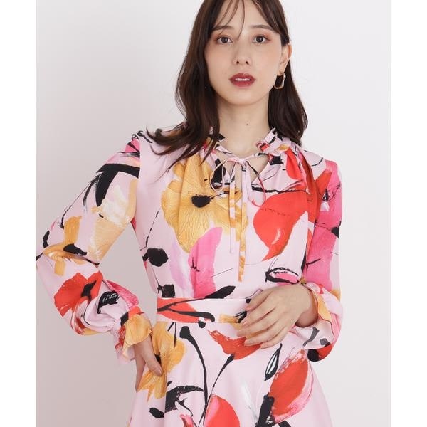 ピンキー＆ダイアン（PINKY&DIANNE）/◆フラワープリントギャザーブラウス