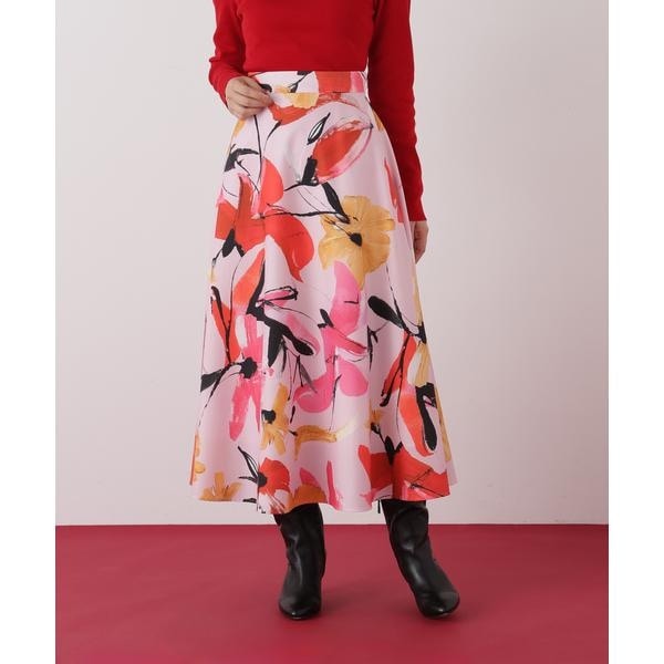 ピンキー＆ダイアン（PINKY&DIANNE）/◆フラワープリントタフタフレアースカート