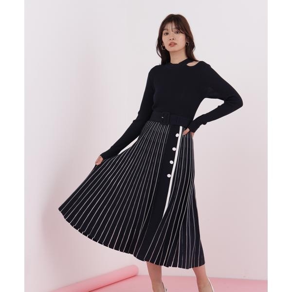 ピンキー＆ダイアン（PINKY&DIANNE）/プリーツコンビニットワンピース