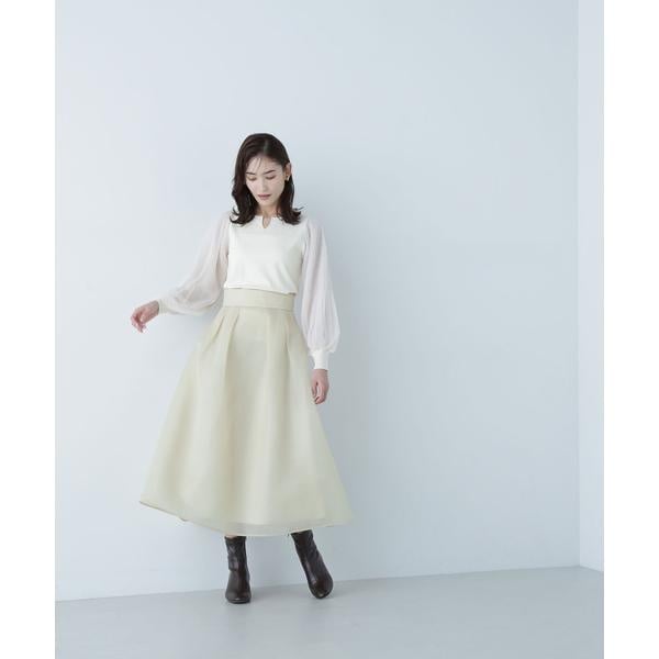ナチュラルビューティーベーシック（NATURAL BEAUTY BASIC）/シアーボリュームフレアスカート
