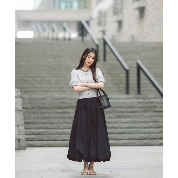 ナチュラルビューティーベーシック（NATURAL BEAUTY BASIC）/切替タックバルーンスカート