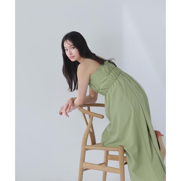 ナチュラルビューティーベーシック（NATURAL BEAUTY BASIC）/ギャザーデザインキャミワンピース