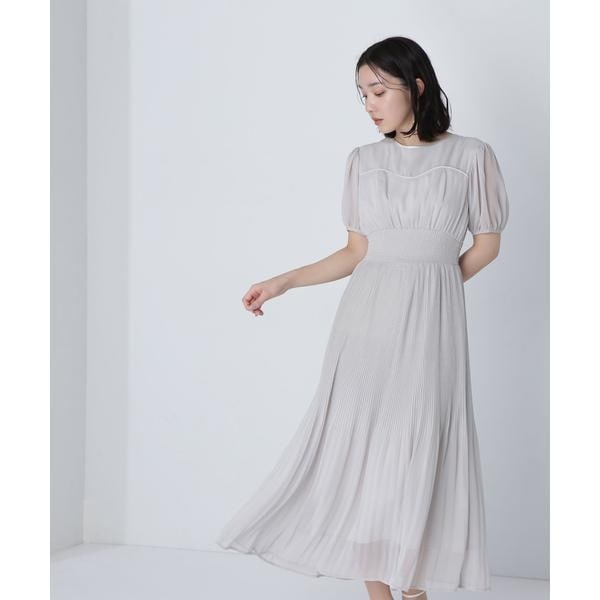 ナチュラルビューティーベーシック（NATURAL BEAUTY BASIC）/ヨークライン楊柳プリーツワンピース