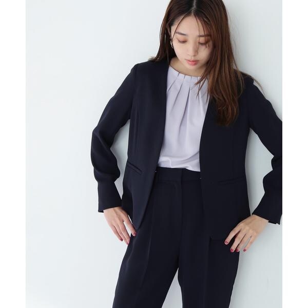 ナチュラルビューティーベーシック（NATURAL BEAUTY BASIC）/ドビーツイル SETUP ノーカラージャケット