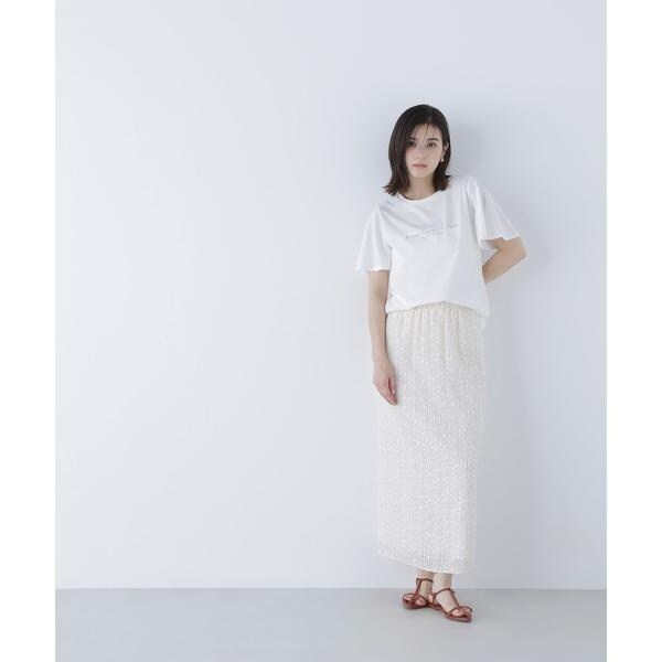 ナチュラルビューティーベーシック（NATURAL BEAUTY BASIC）/シアー刺繍ナロースカート