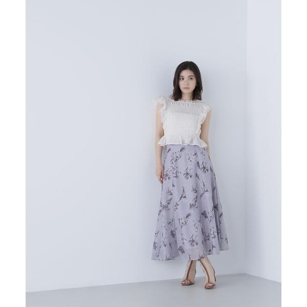 ナチュラルビューティーベーシック（NATURAL BEAUTY BASIC）/シアーフラワープリントフレアスカート
